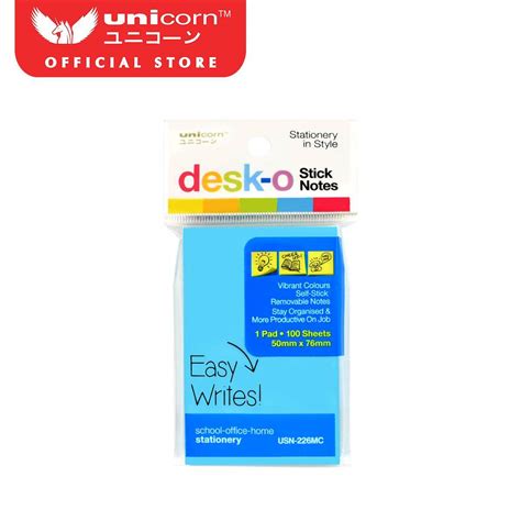 Unicorn Stationery Sticky Stick Note Mm X Mm USN MC Random Colour Lazada
