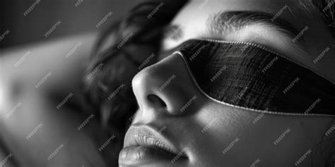Close Up Of A Woman Wearing Blindfolds Perfect For Illustrating