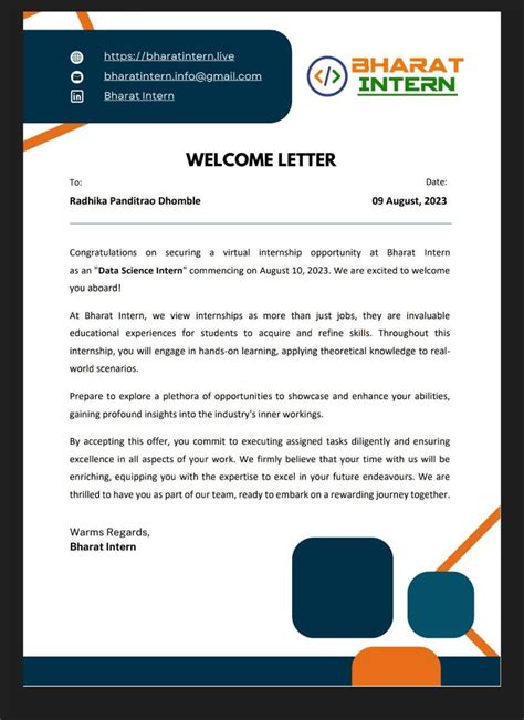 Radhika Dhomble On Linkedin Bharatintern Internship