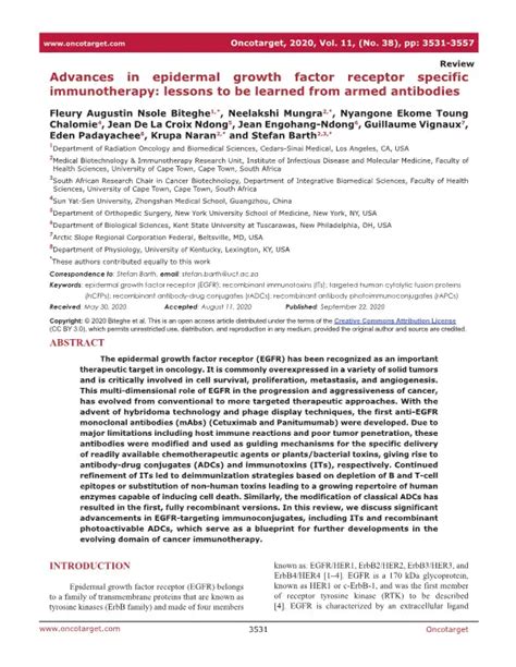 Advances In Epidermal Growth Factor Receptor Specific Immunotherapy Lessons To Be Learned From