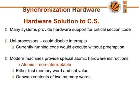 Os Process Synchronization Unit3 Synchronization Ppt Free Download