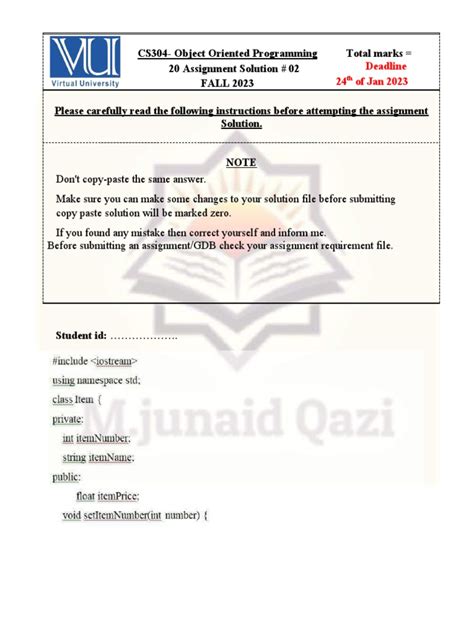 cs304 2 solution pdf