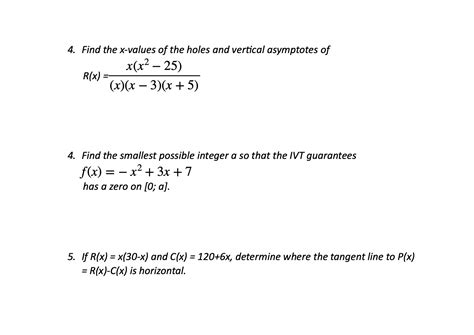 Solved Find The X Values Of The Holes And Vertical Chegg