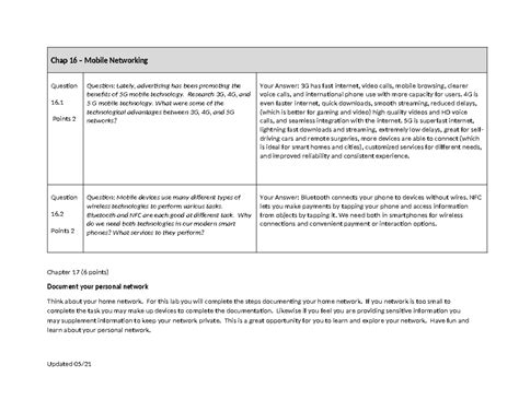 CIS Topic Labs Network Fundamentals CIS Coursework Chap Mobile Networking