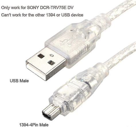 Cy Usb Male To Firewire Ieee 1394 4pin Male Ilink Adapter Cord Cable For Dcr Trv75e Dv 1m Usb