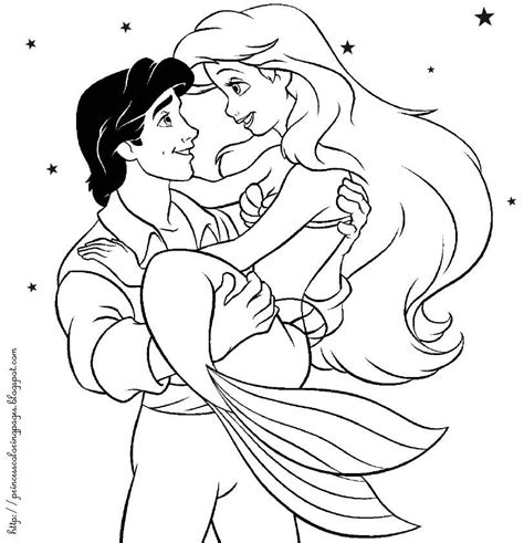 Disney Princess Ariel Eric Coloring Pages