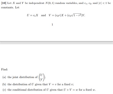 [10] let x and y be independent n 0 1 random