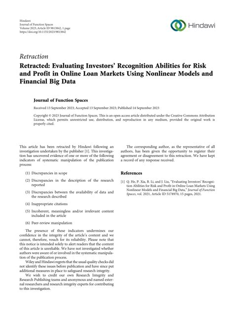 Pdf Retracted Evaluating Investors Recognition Abilities For Risk