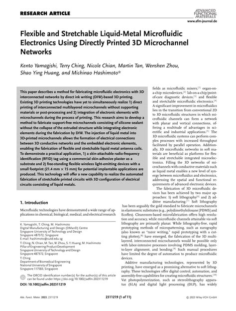 Flexible And Stretchable Liquid‐metal Microfluidic Electronics Using