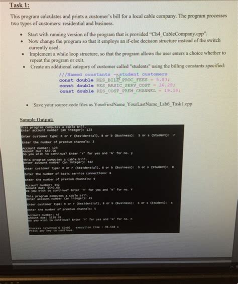 task 1 this program calculates and prints a