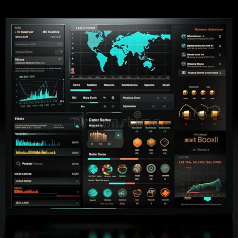 Advanced Digital Dashboard With Real Time Data Analysis And Monitoring Tools Stock Illustration