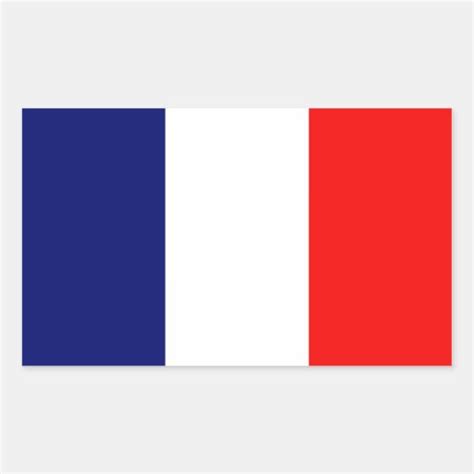 French Flag Rectangular Sticker Zazzle