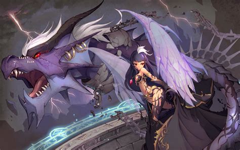 🔥 Free Download Cute Anime Sexy Girl Wings Dragon Fantasy Hd Wallpaper