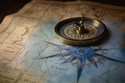 Premium Ai Image Compass Travel Map Exploration Generate Ai