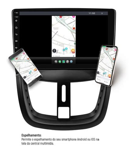 Central Multimidia Peugeot 207 Android 12 Wifi Gps 9p 2cam Parcelamento Sem Juros