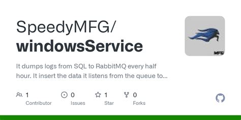 GitHub SpeedyMFG WindowsService It Dumps Logs From SQL To RabbitMQ Every Half Hour It Insert