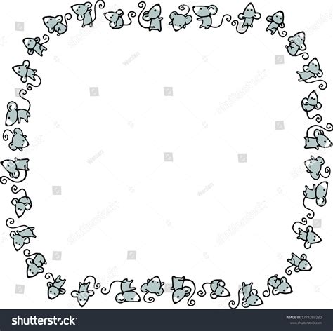 Vector Drawing Mouse Background Frame Border Stock Vector Royalty Free 1774269230