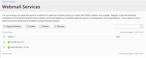Webmail Software Plesk Obsidian Documentation