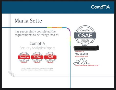 Dr Maria Sette On Linkedin Also Received My Comptia Csae Stackable Certification Next Is To
