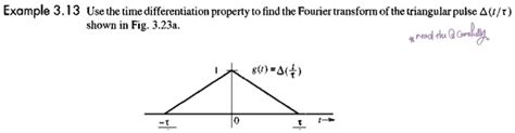Example 3l3 Use The Time Differentiation Property To Find The Fourier Transform Of The