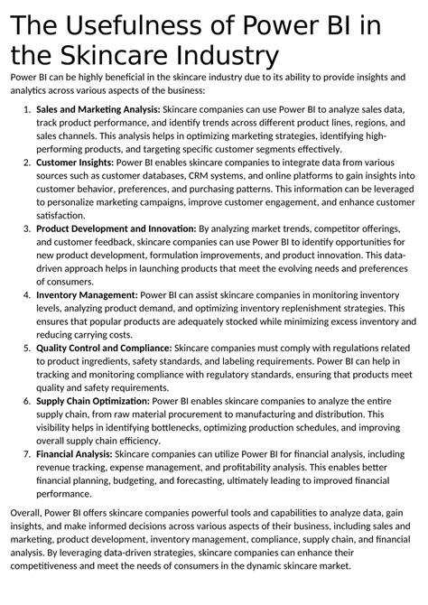 Skincare Businessintelligence Powerbi Xsai Consulting
