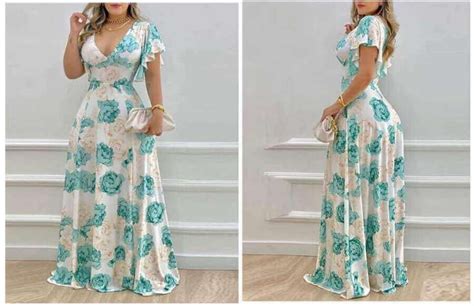Vestido Largo Floral Con Manga Acampanada Patrones De Costura Para Descargar