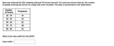 Solved What Are The Steps To Take To Find The Class Width In Chegg