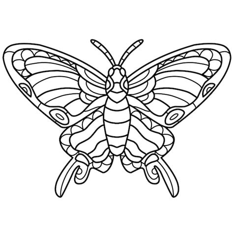 나비 색칠하기 책 Zentangle 흰색 배경에 고립 프리미엄 벡터