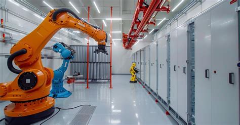 Automated Robotic Arms Working In A Modern Industrial Facility With