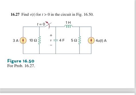 solved 16 27 ﻿find v t ﻿for t 0 ﻿in the circuit in fig