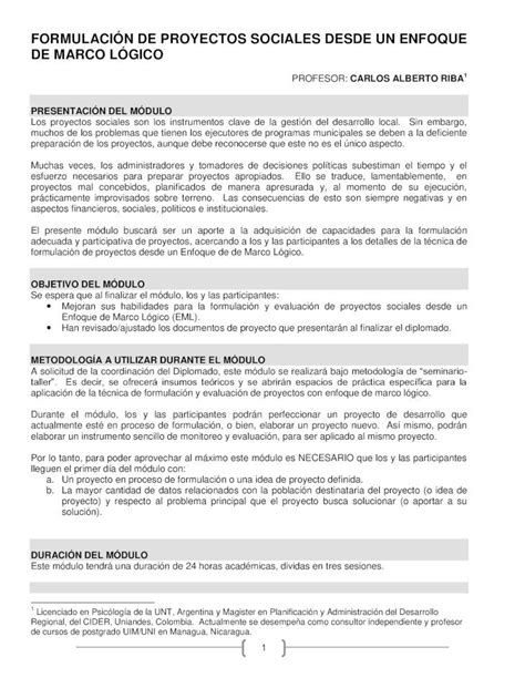 Pdf Modulo FormulaciÓn De Proyectos Eml Versión Word Dokumentips
