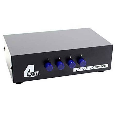 Getuscart Panlong 4 Way Av Switch Rca Switcher 4 In 1 Out Composite Video L R Audio Selector