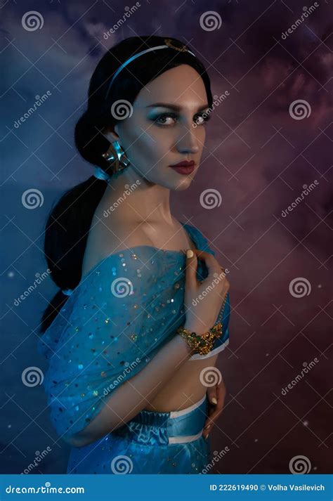 Beautiful Princess Closeup Art Photojasmine Princess Cosplay Stock