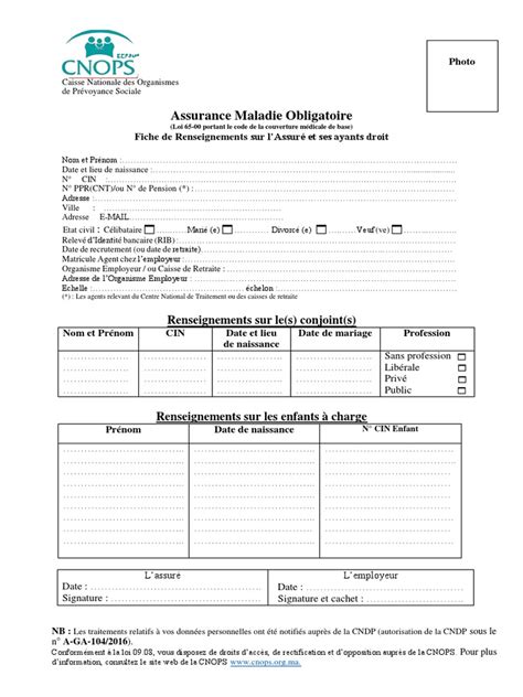 fiche cnops pdf