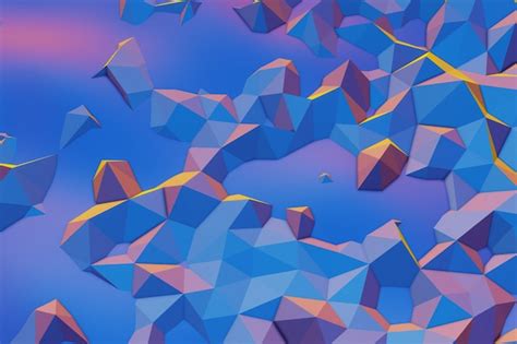 Premium Photo Colourful Abstract 3d Visualization Of A Geometric Lowpoly Surface 3d Rendering
