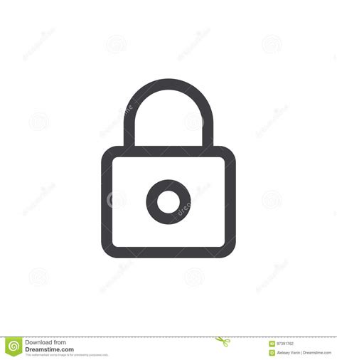 Lock Line Simple Icon Outline Vector Sign Stock Vector Illustration Of Safe Encryption