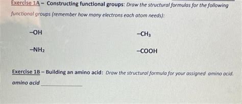 Solved Exercise A Constructing Functional Groups Draw Chegg