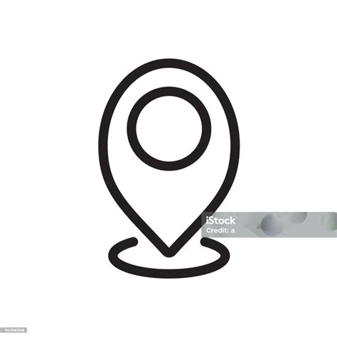 자리 표시자 아이콘 표시 아이콘입니다 개요 굵게 두꺼운 선 스타일 4px 선 둥글게 가장자리 내비게이션에 대한 스톡 벡터 아트 및 기타 이미지 Istock