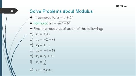 1 Complex Numbers Learning Outcomes 2 Investigate Arithmetic