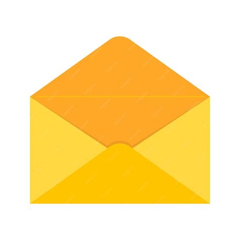 Premium Vector Open Golden Yellow Envelope Letter Icon Sign Flat Style Design Vector