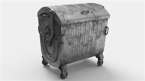 D Metal Garbage Container Dirty PBR Model TurboSquid