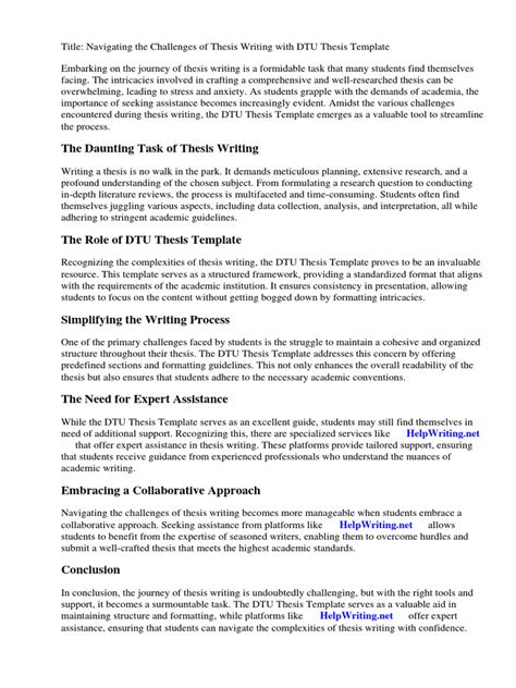 Dtu Thesis Template Download Free Pdf Brand Thesis