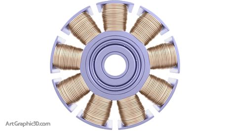 Dc Motor Stator Winding 3d Model Download