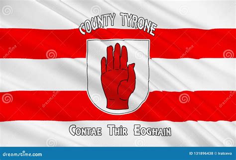 Flag Of County Tyrone Is A County In Ireland Stock Illustration