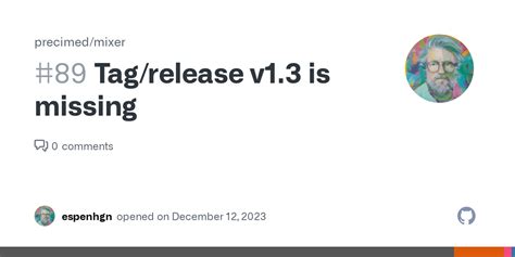Tag Release V Is Missing Issue Precimed Mixer GitHub