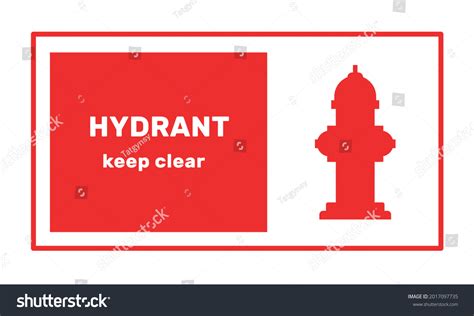 Hydrant Informational Sign Safty Label Equipment Stock Vector Royalty