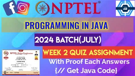 programming in java week 2 answers 2024 july nptel swayam 2024