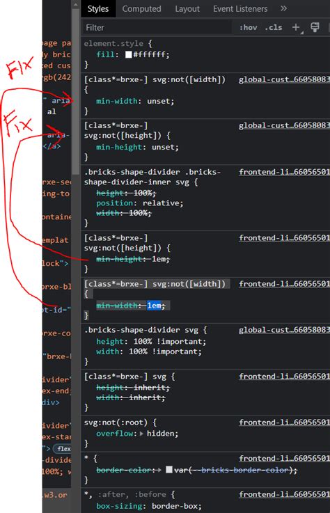 [wip] shape divider svg min width and min height issue bugs bricks