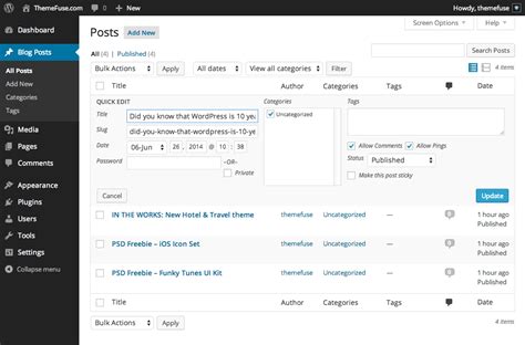 Edit An Existing Blog Post Themefuse