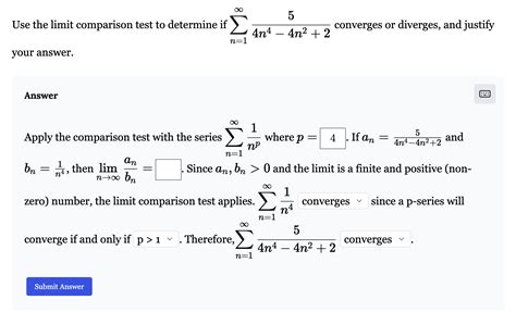 Solved Use The Limit Comparison Test To Determine Ifapply